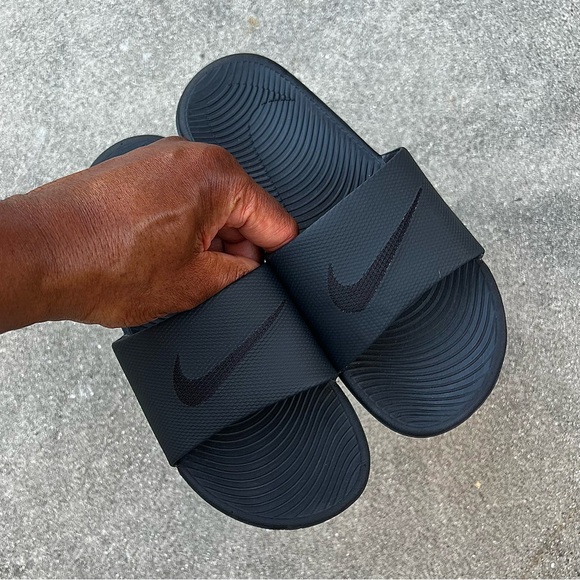 Nike | Shoes | Nike Kawa Slide Slides Flip Flop Sandals Swoosh Black ...
